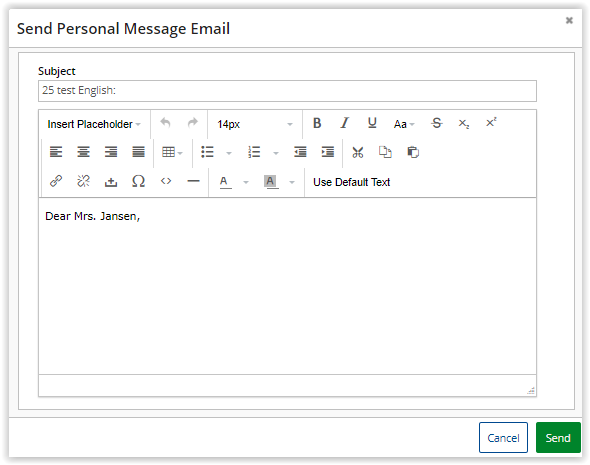 Send a personal message to the reviewer – Eventure Helpcenter