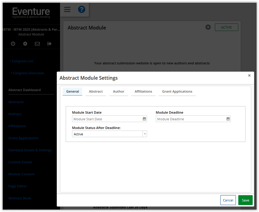 Abstract module settings – Eventure Helpcenter