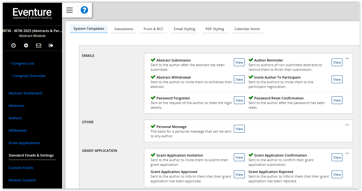Abstract system emails – Eventure Helpcenter