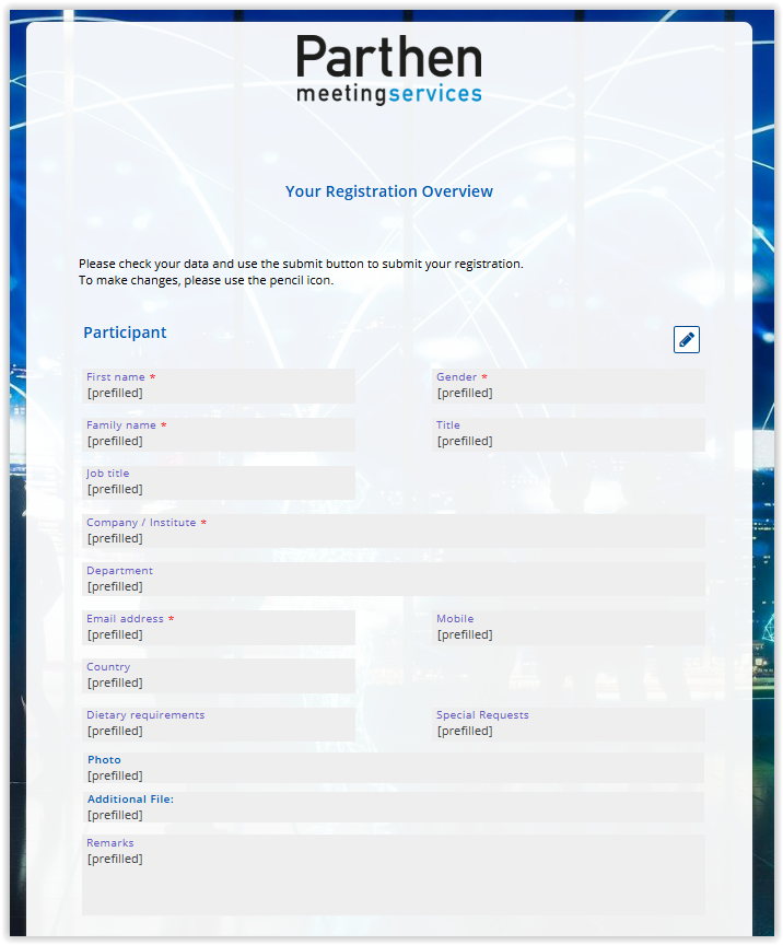 Step 3k: Styling the pages: Filled registration page – Eventure Helpcenter